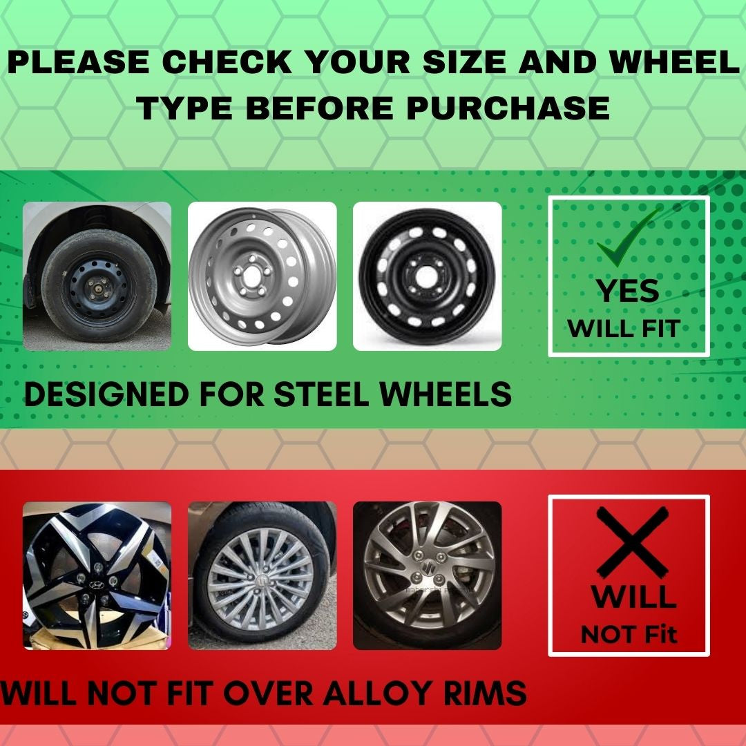 PRIGAN URBAN SILVER BLACK WHEEL COVER (Set of 4) AVAILABLE IN 14,15 IN ...