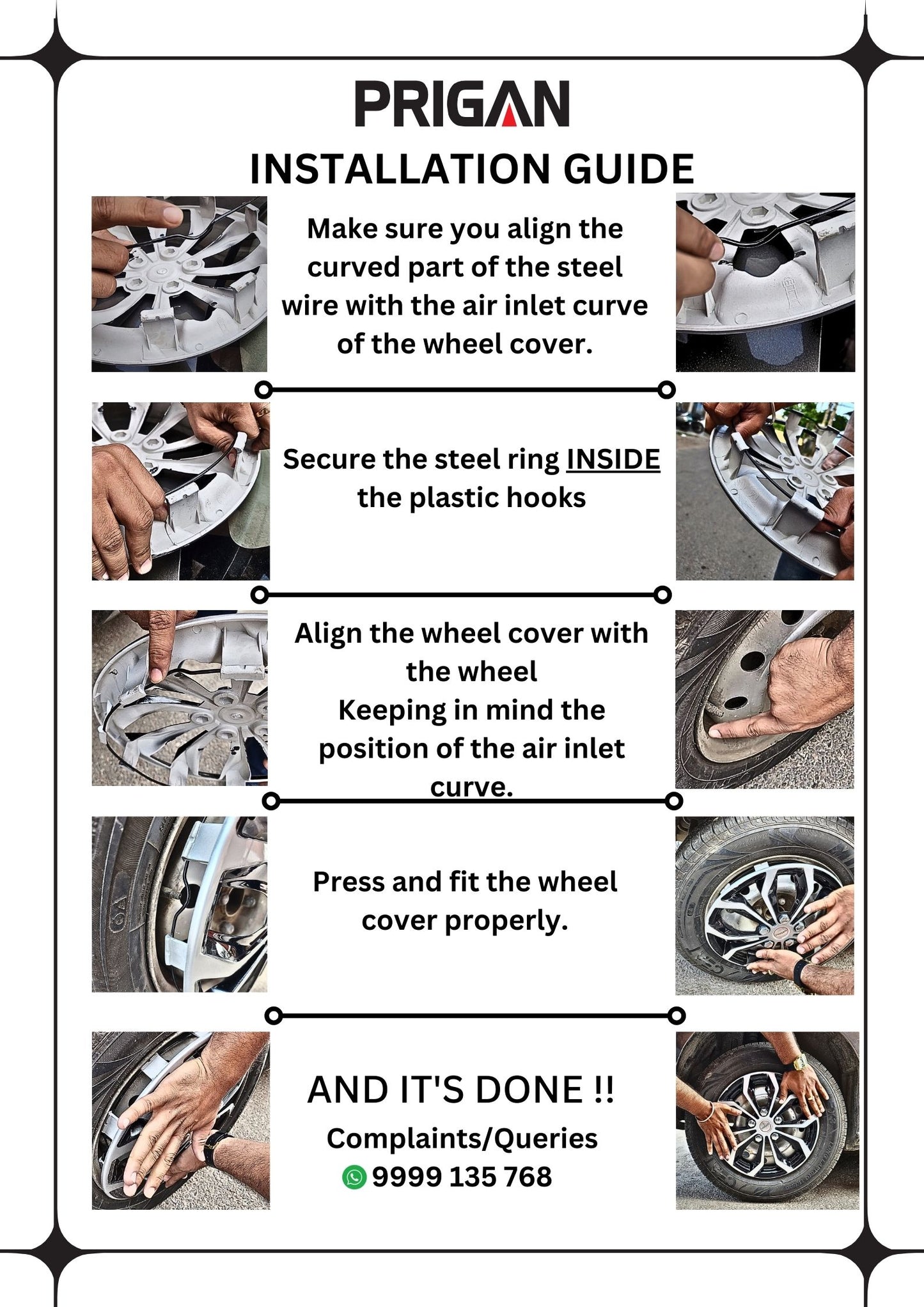 PRIGAN URBAN SILVER BLACK WHEEL COVER (Set of 4) AVAILABLE IN 14,15 IN ...